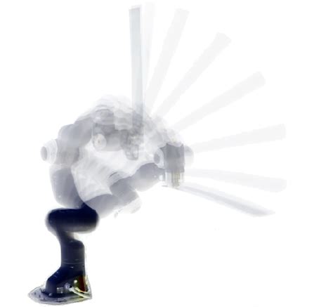 A Stroboscopic Photo Of The Franka Panda Handling A Flexible Beam