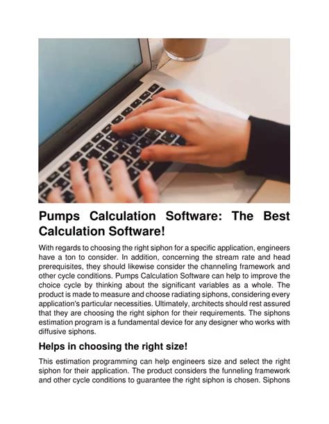 Ppt Pumps Calculation Software The Best Calculation Software