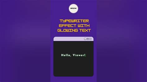 Typewriter Effect With Glowing Text Html And Css Webdesign Coding Creativecoding Youtube