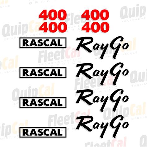 Raygo Rascal 400 Roller Early Model Marking Decal Set Truck And