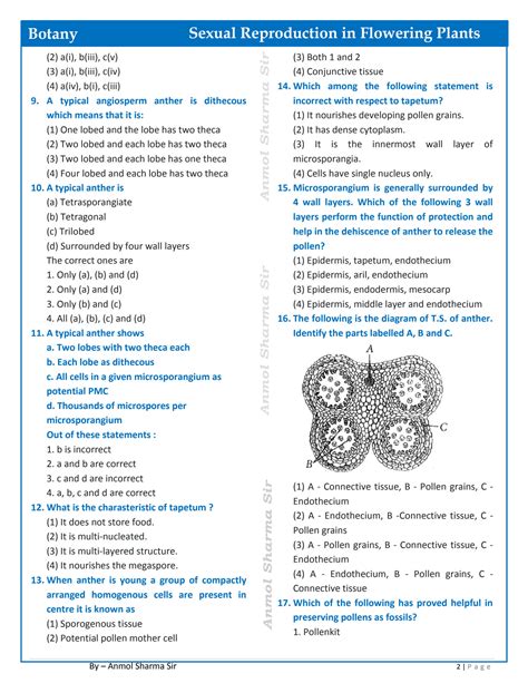 Solution Sexual Reproduction In Flowering Plants Mcqs Studypool
