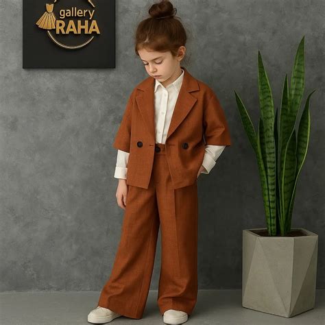 ‎گالری رها لباس بچگانه‎ ‎کت‌شلوار لینن لاکچری بچگانه با طراحی خاص