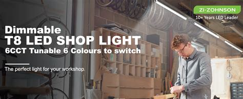 Zi Zohnson 6 Pack Dimmable 4ft Led Shop Lights 30w T8 Integrated Led Tube Light 3000 6500k