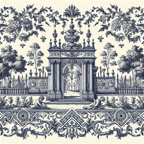 Premium Ai Image New Toile Pattern Design Trending Seamless Toile Pattern Design Seamless