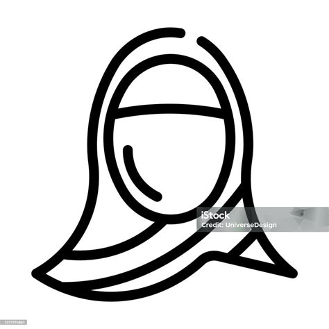히잡 얇은 선 아이콘 여성 종교 개념에서 사람 선형 아이콘 고립 된 개요 기호 웹 디자인 및 앱에 대한 벡터 그림 기호 요소입니다 0명에 대한 스톡 벡터 아트 및 기타