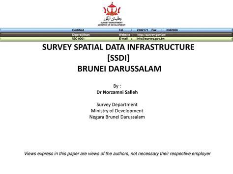 PPT SURVEY SPATIAL DATA INFRASTRUCTURE SSDI BRUNEI DARUSSALAM PowerPoint Presentation ID