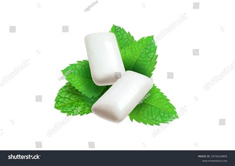 Realistic Pads Bubble Gum Mint Flavour Stock Vector Royalty Free