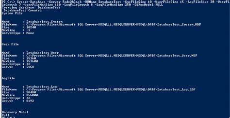 Creating Sql Server Database With Powershell