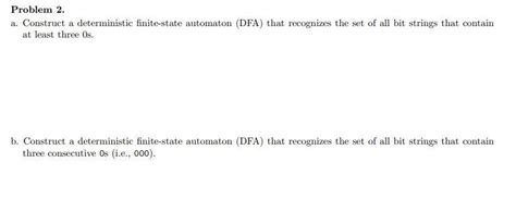 Solved Problem 2 A Construct A Deterministic Finite State