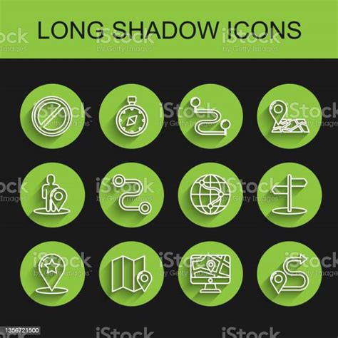 별 접힌지도 위치 마커 정지 기호 모니터 및 접힌 경로 도로 교통 및 위치 지구 아이콘으로 라인 맵 포인터를 설정합니다 벡터 거리에 대한 스톡 벡터 아트 및 기타 이미지