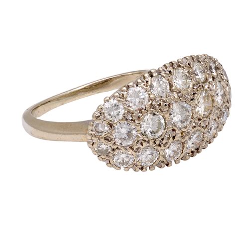 Mid Century Diamond 14k White Gold Ring For Sale At 1stdibs