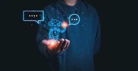 Premium Photo A Person Stretches Out His Hand With A Model Of A Robot On His Palm Demonstrates