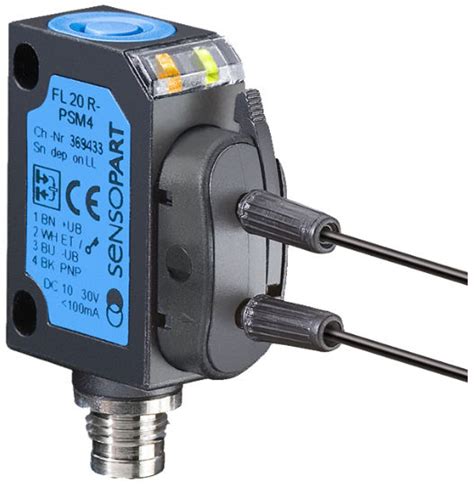 Diffuse Reflective Photoelectric Sensor Rectangular Fiber Optic