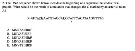 Solved The DNA Sequence Shown Below Includes The Chegg