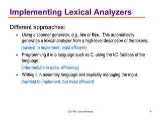 CompilerDesigningss LexicalAnalysis Ppt