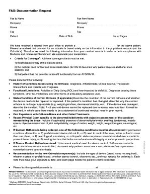 Fillable Online FAX Documentation Request Ottobock US Fax Email