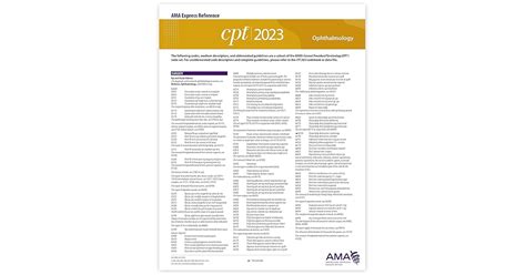 Cpt 2023 Express Reference Coding Card Ophthalmology By American