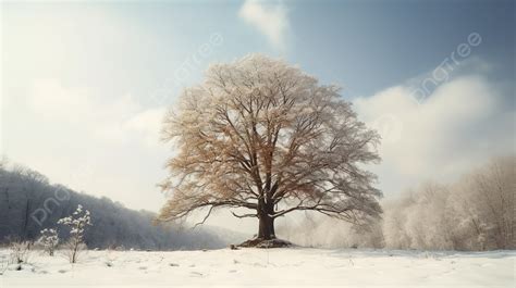 나무가 눈 속에 서있다 겨울 나무의 그림 눈 겨울 배경 일러스트 및 사진 무료 다운로드 Pngtree