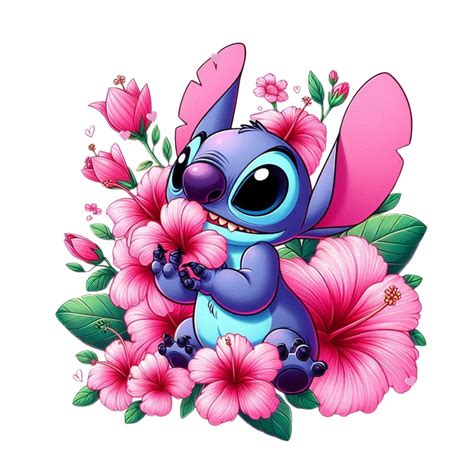 Stitch Floral Design Stitch Png Clipart Cute Stitch Image Lilo And
