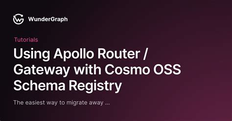 Using Apollo Router Gateway With Cosmo Oss Schema Registry Wundergraph