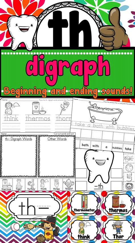 Th Digraph Beginning And Ending Sounds Phonics Worksheets Digraphs