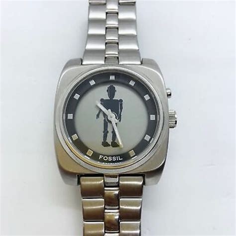 Fossil Big Tic Animated Robot 2004 Men Watch Bg 1045 Wr 50m New Battery Watchcharts Marketplace