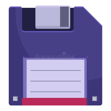 Purple Floppy Disk Saving Data Icon Cartoon Style Stock Vector Illustration Of Information