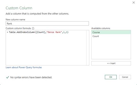 Dense Ranking In Power Query My Online Training Hub