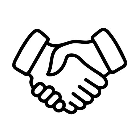 Handshaking Icon Outline Premium Ai Generated Vector