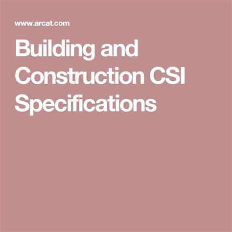 Building And Construction CSI Specifications Wicking Beds Csi Fact Sheet