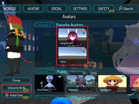 Favourited Avatars Which Turned Private Appears As Blank Space In 202011 Voters Vrchat