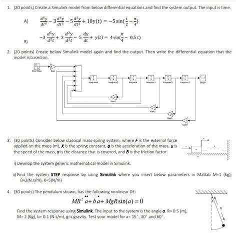 Solved 1 20 Points Create A Simulink Model From Below Chegg Com