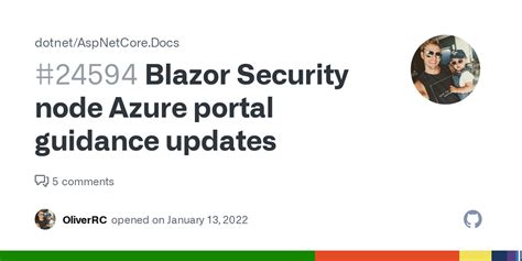 blazor security node azure portal guidance updates · issue 24594 · dotnet aspnetcore docs · github