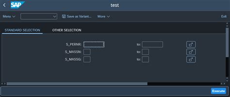 abap how to include a standard selection tables pernr in a tab in sap stack overflow