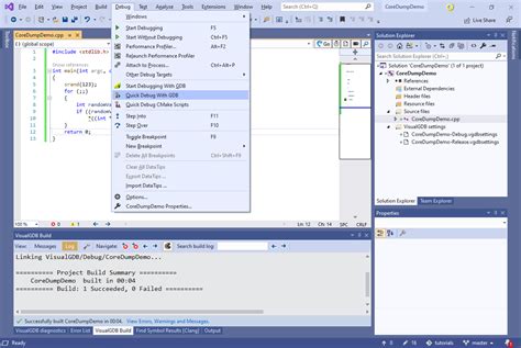 Debugging Linux Core Dumps With Visualgdb Visualgdb Tutorials