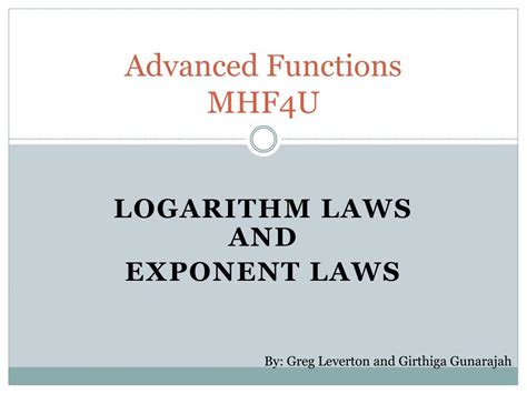 PPT Advanced Functions MHF4U PowerPoint Presentation Free Download ID 6080236