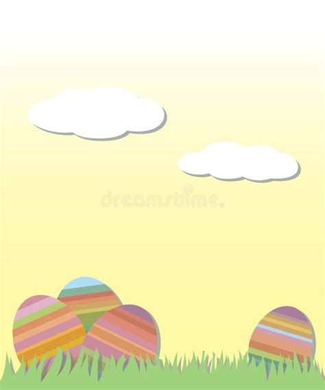 Seamless Easter Eggs In Grass Stock Vector Illustration Of Striped