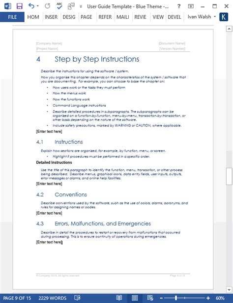 User Guide Templates 5 X Ms Word Templates Forms Checklists For Ms Office And Apple Iwork