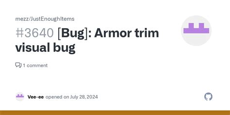 Bug Armor Trim Visual Bug Issue 3640 Mezz JustEnoughItems GitHub