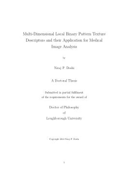 Multi Dimensional Local Binary Pattern Texture Descriptors And Their Application For Medical