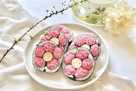 봄나들이 도시락 벚꽃 김밥 만들기 꽃김밥