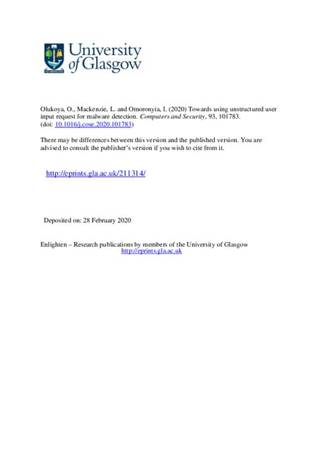 Pdf Malware Detection Via Unstructured User Input