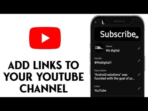 How To Add Links To Your Youtube Channel Mobile YouTube