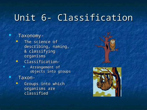 PPT Unit Classification Taxonomy Taxonomy The Science Of Describing Naming