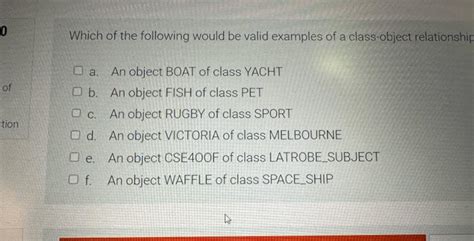 Solved Which Of The Following Would Be Valid Examples Of A