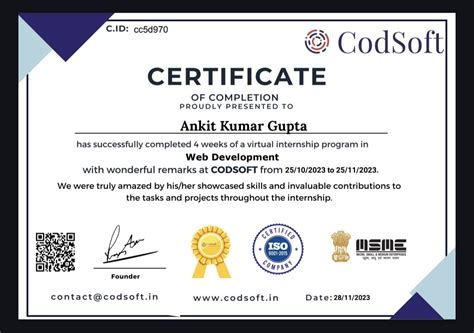 Ankit Kumar Gupta On Linkedin Codsoft