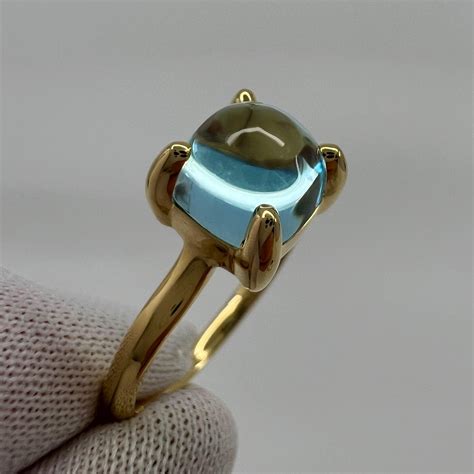 Tiffany And Co Paloma Picasso Blue Topaz Sugar Stack Loaf 18k Yellow