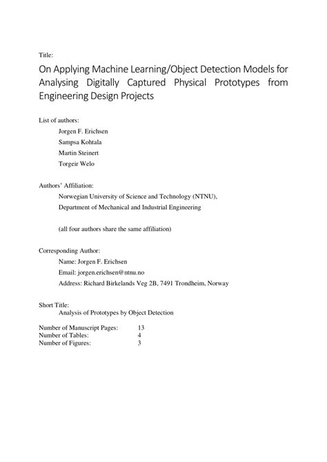 Pdf On Applying Machine Learning Object Detection Models For