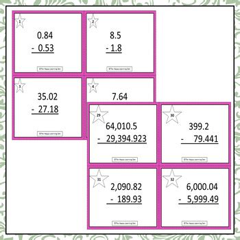 Adding And Subtracting Decimals Task Cards BUNDLE By The Happy Learning Den