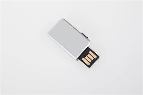 Premium Photo Silver Grey Memory Flash Usb Stick Isolated On White Background
